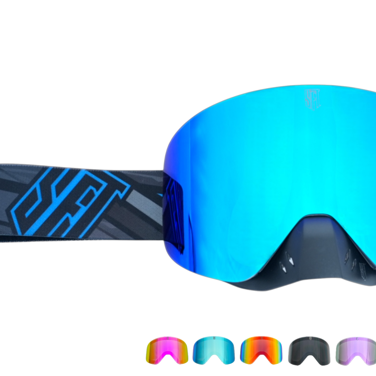 Fast Rave Blue Magnetic Goggles – STUNT FREAKS TEAM