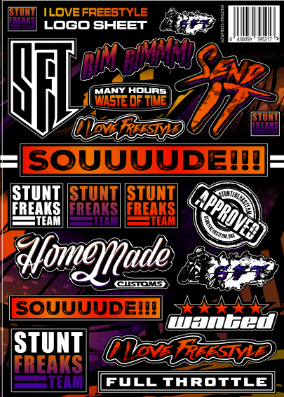I Love Freestyle Logo Sheet – STUNT FREAKS TEAM