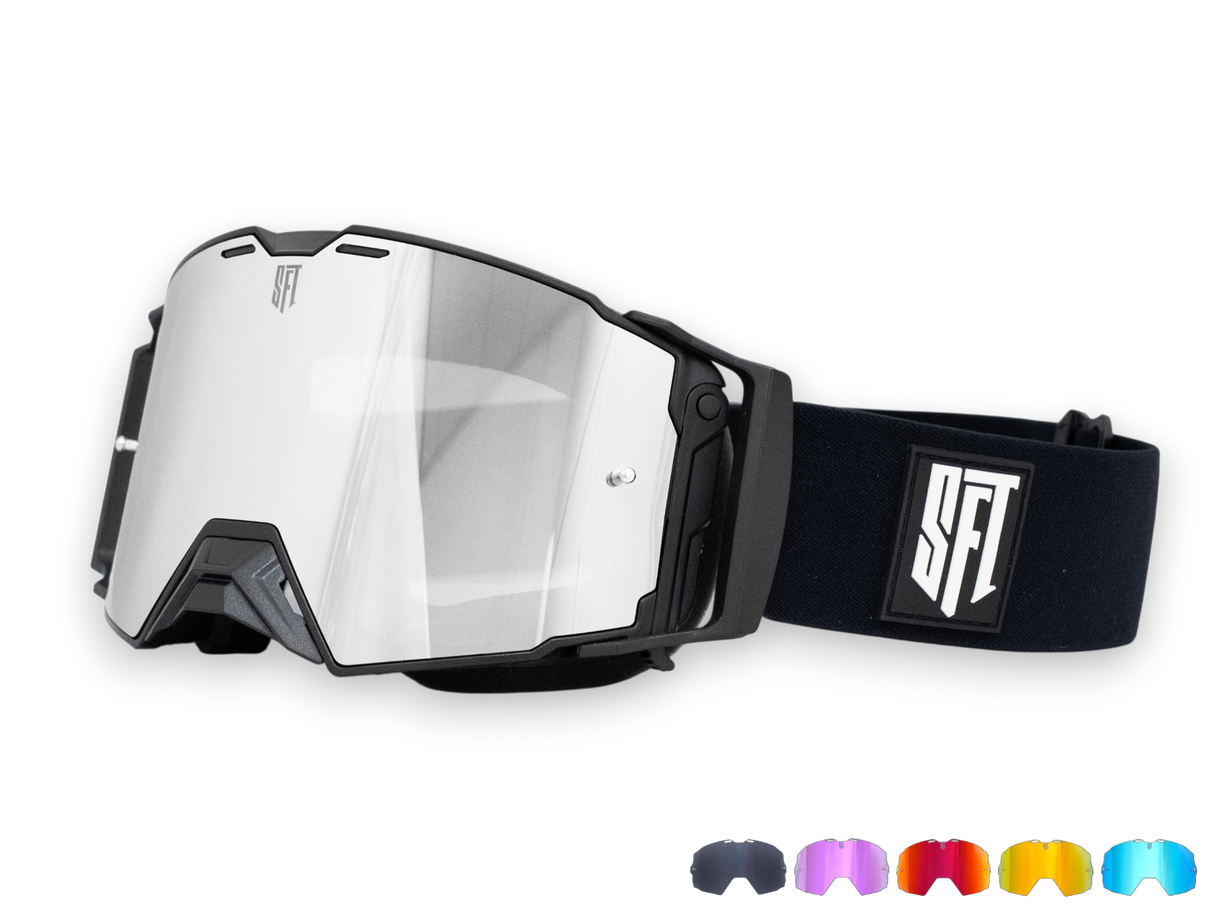 FlatOut Flower Blue Goggles – STUNT FREAKS TEAM